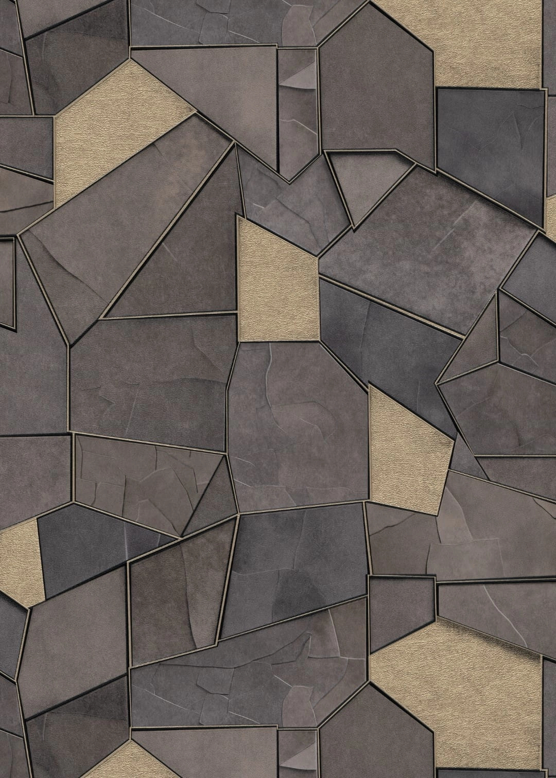 Antracit arany modern tapéta geometriai mintával | Tapéta Trend Tapétabolt