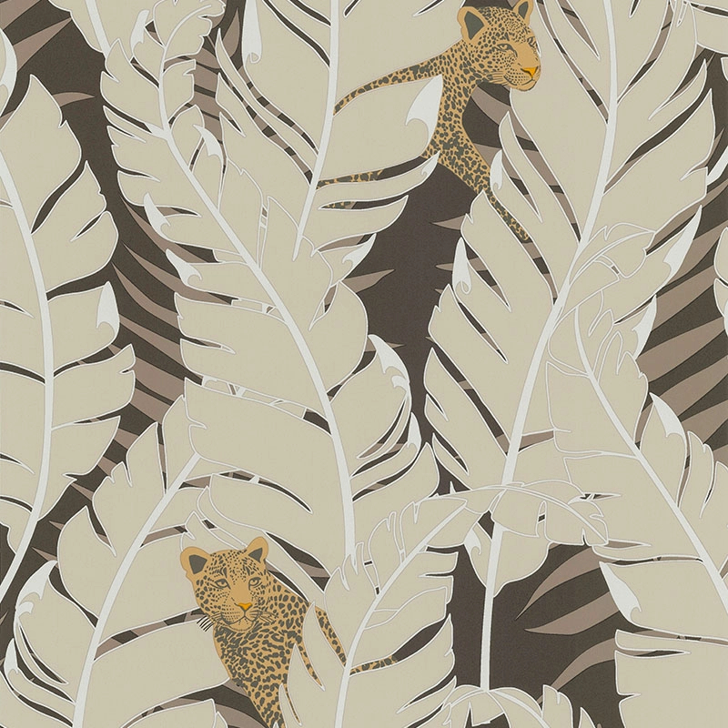 Barna modern design tapéta levél és leopárd mintával | Tapéta Trend ...
