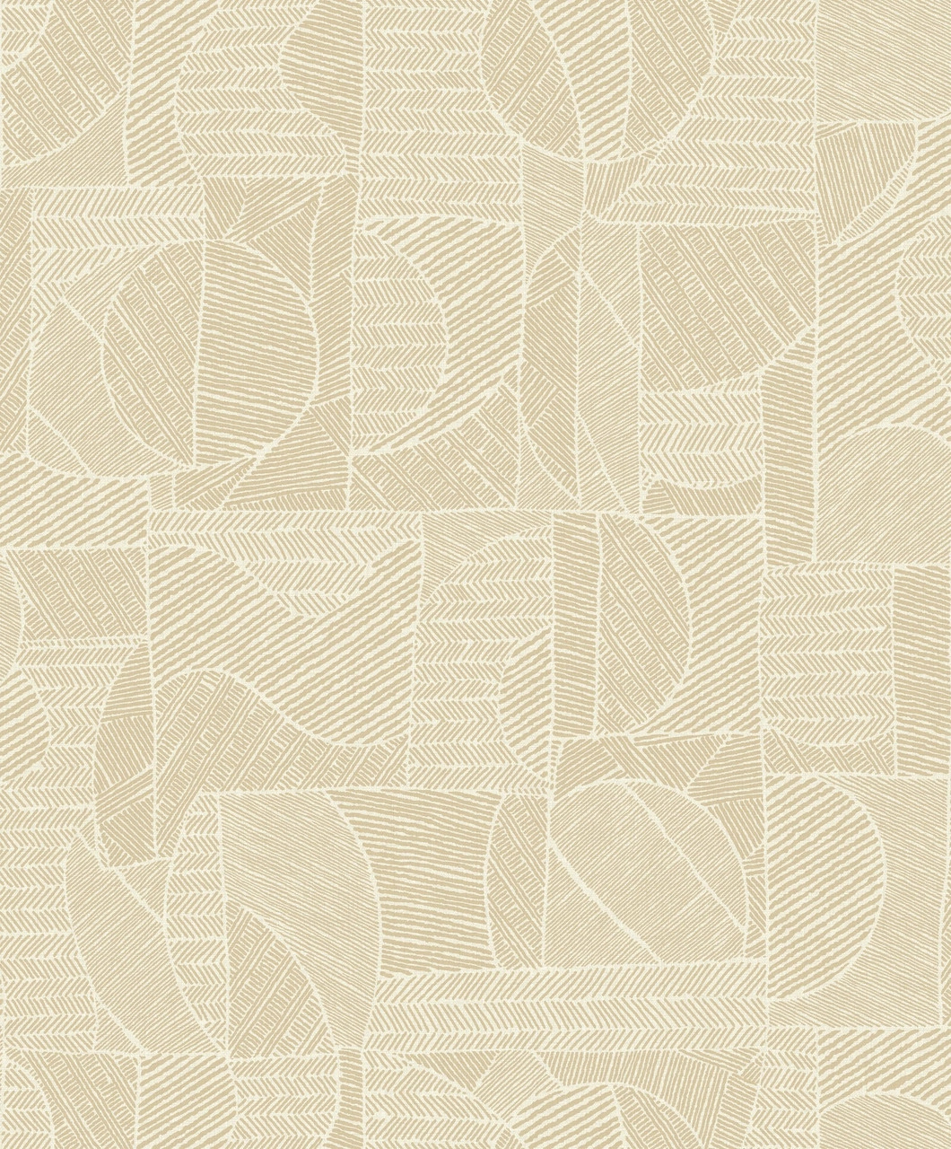 Design tapéta absztrakt geometrikus textil mintával beige és krém ...