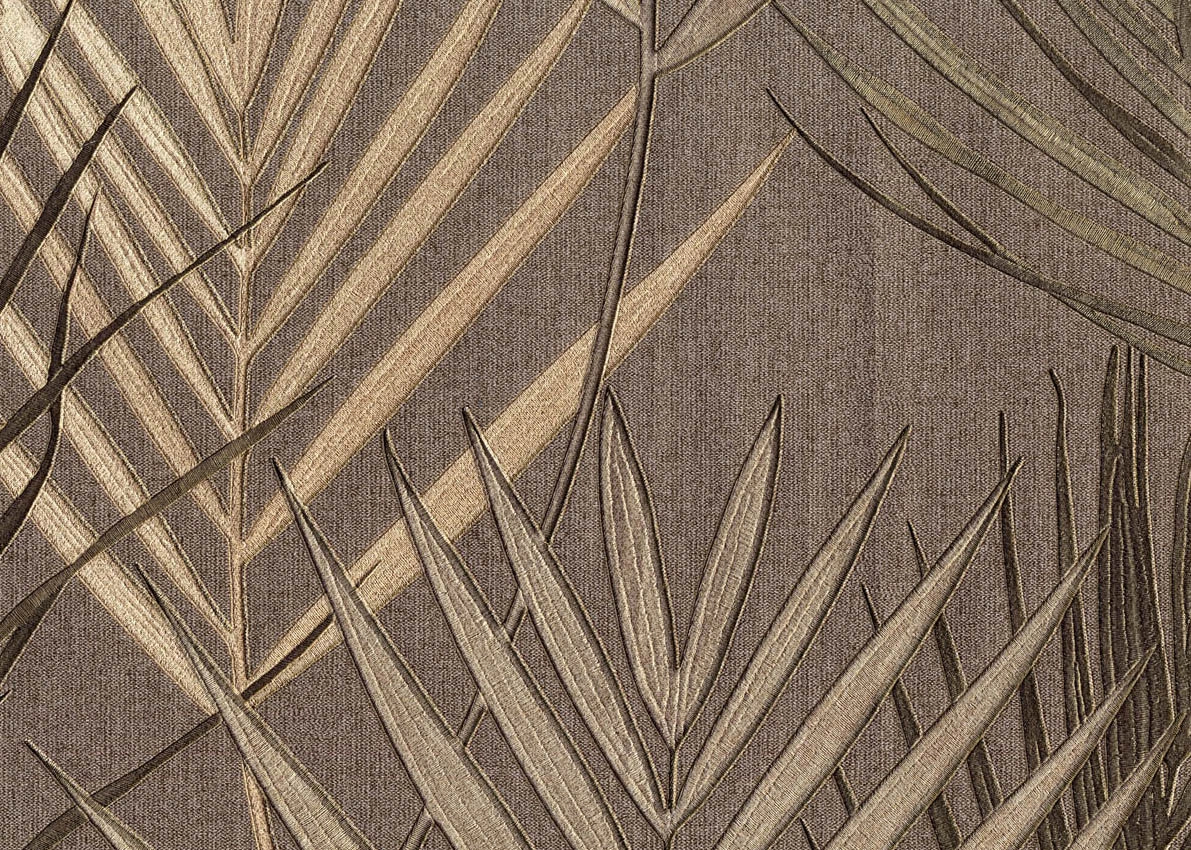 Elegáns barna levél mintás olasz design tapéta | Tapéta Trend Tapétabolt