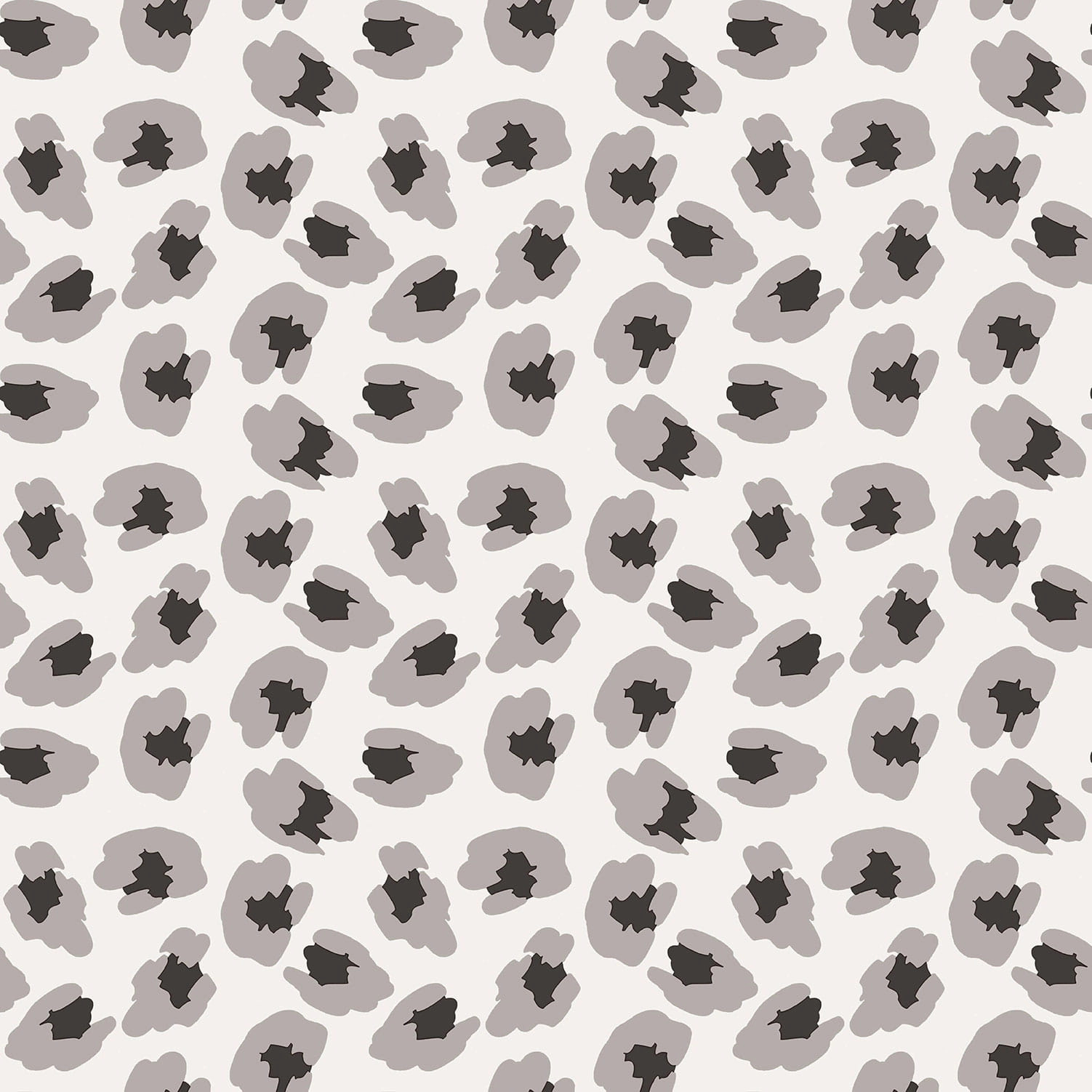 Leopárd folt mintás design tapéta fehér alapon ezüst fekete leopárd ...