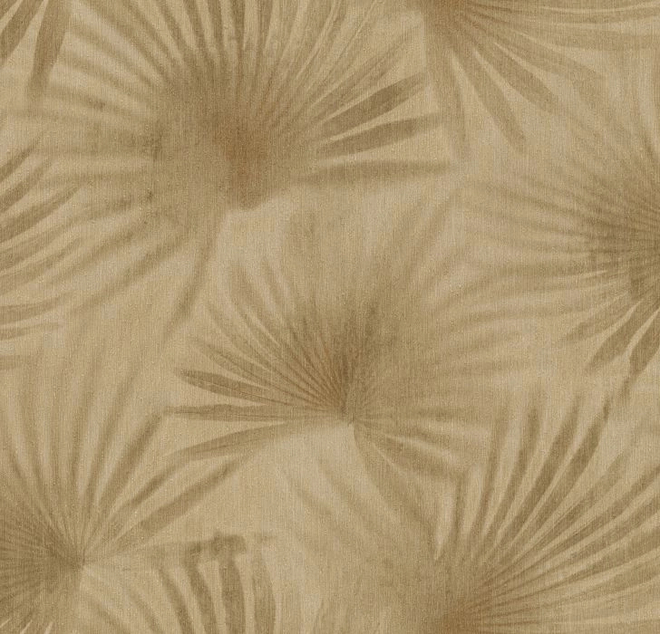 Pálmalevél mintás bézs és drapp színű olasz design tapéta 106cm dupla ...