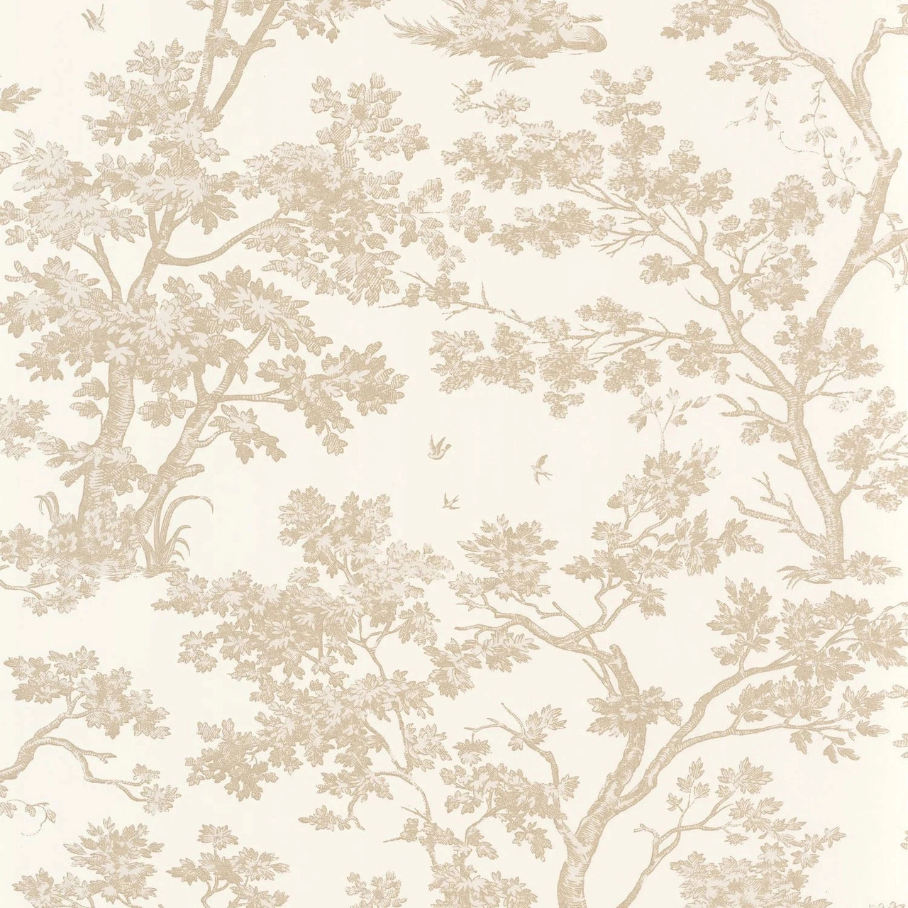 Toile stílusú design tapéta virágzó fa mintával barna és krém színben ...
