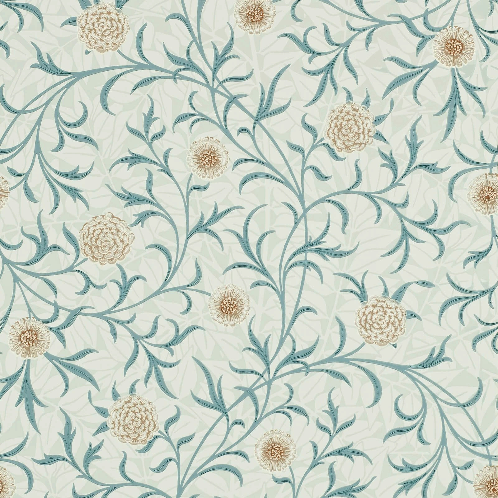 William Morris design tapéta angol klasszikus apró krizantém mintával ...